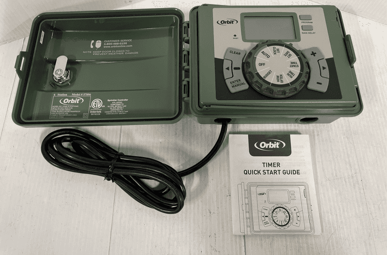 Orbit 6 station water timer, model no. 57896, easy to read control ...