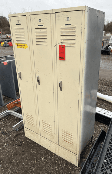 Lockers, one unit with (3) lockers, grey/white, 36"W x 18"D x 66 1/4"H ...