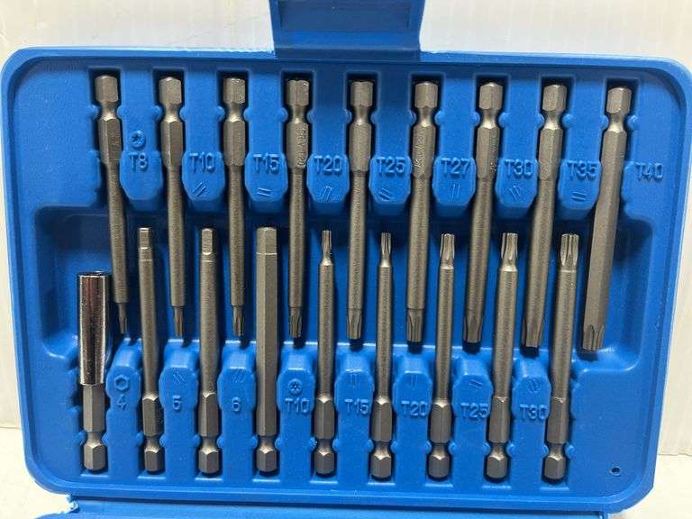 50-Piece magnetic extra long quick connect 1/4" shank bit set, torques ...