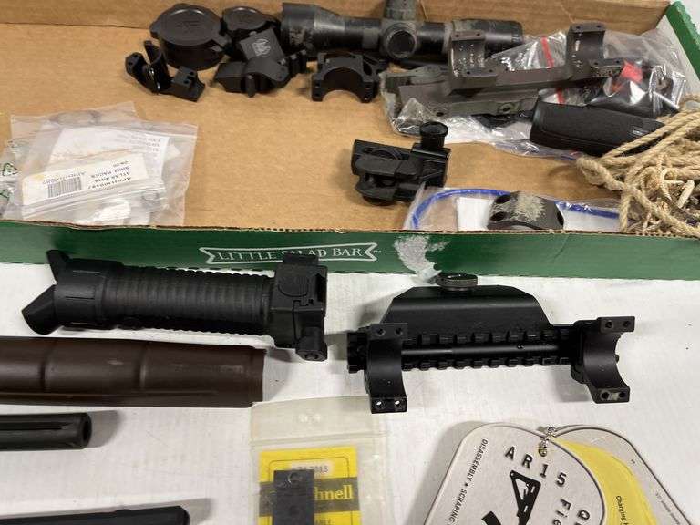 AR15 Gun parts and long gun related items, includes: AIM sports scope ...