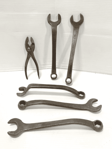 (6) Vintage Ford Script Wrenches, includes: One Ford 6" slip joint ...