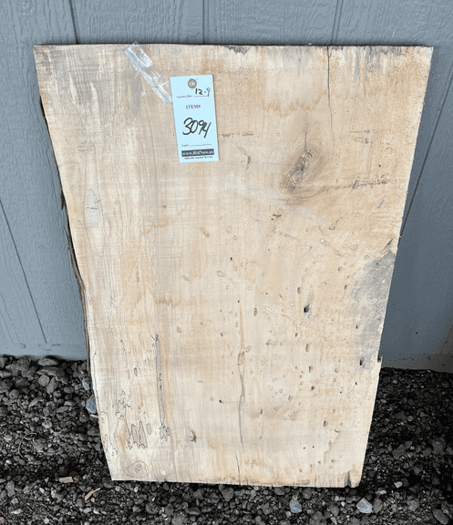 Spalted red maple live edge rough sawn, 23" to 24"W x 1 1/2"Thick x 36 ...