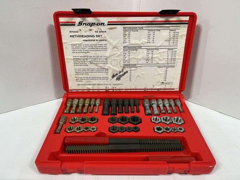 Snap-On 42-piece fractional/metric rethreading set, RTD42, good ...