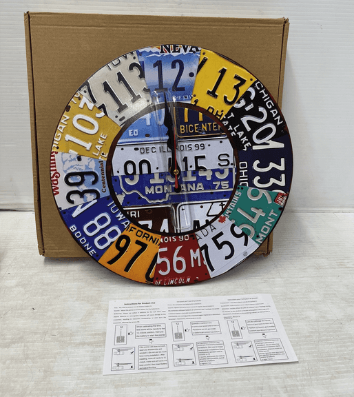New license plate clock of the states, 12", wall clock, NIB - Albrecht ...