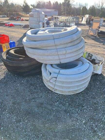 (4) Rolls of perforated drain tile, 4 1/2"Dia, hundreds of feet worth ...