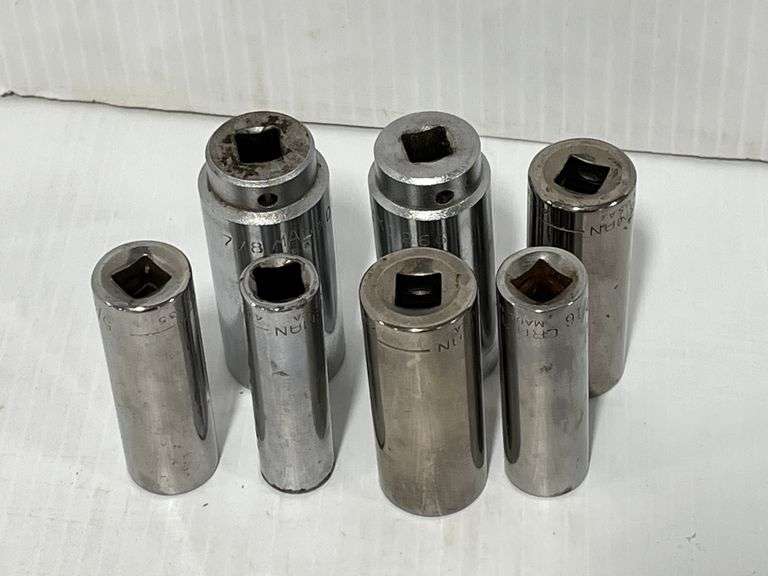 Craftsman deep well 6-point socket set, 1/2" through 7/8" sockets and 3 ...