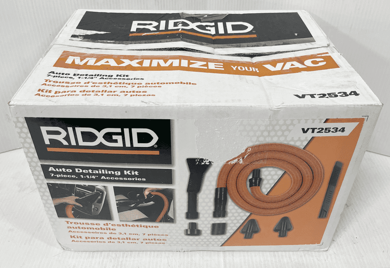 RIDGID shop vac auto detailing kit, 7-piece kit with premium hose, hose ...
