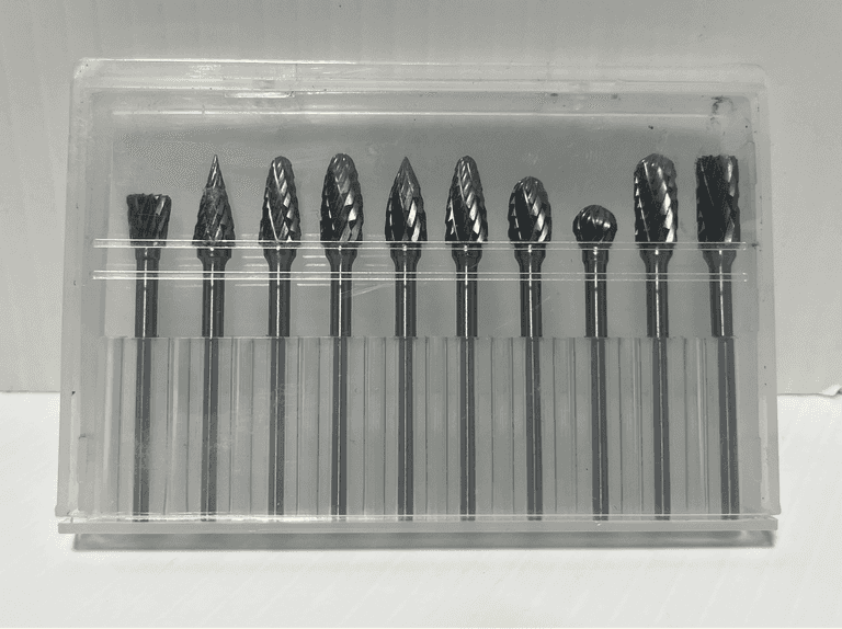 10-Piece tungsten carbide grinding/deburring bit set, double cot ...