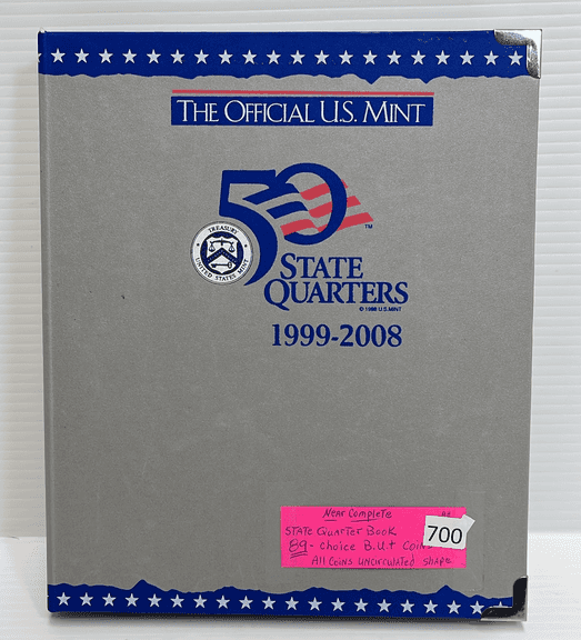 Near complete state quarter book, (89) choice BU+ coins, book mint ...
