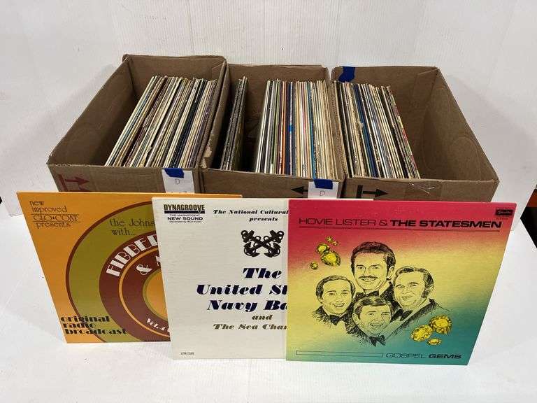 (100) Vinyl LP record albums, 3 boxes - Albrecht Auction Service