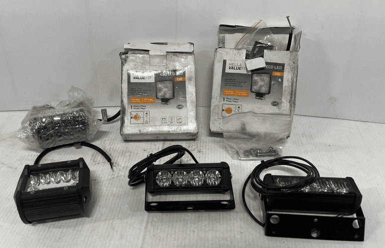 (2) Eco LED lights, (2) EGCO model 3610A, (2) Beamcorn sights, never ...