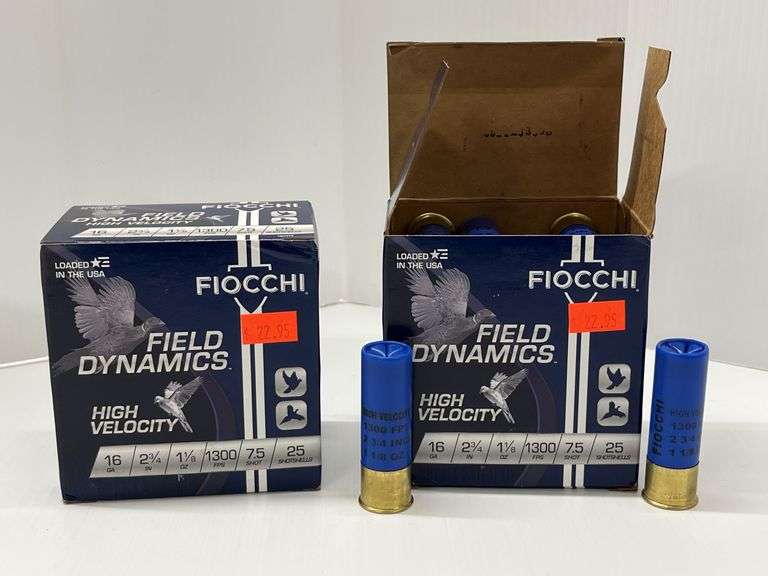 (50) Fiocchi Field Dynamics 16-Gauge High Velocity 2 3/4" Shells, No. 7 ...