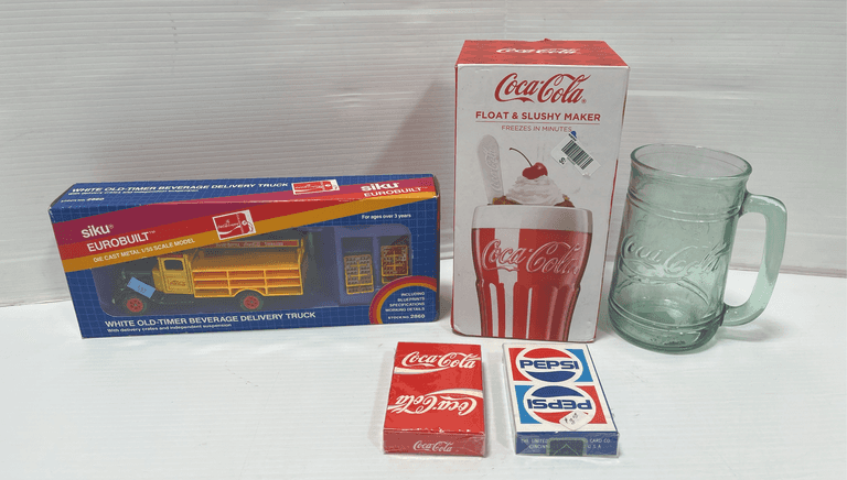 Assorted Coke and Pepsi collection, many new - Albrecht Auction Service
