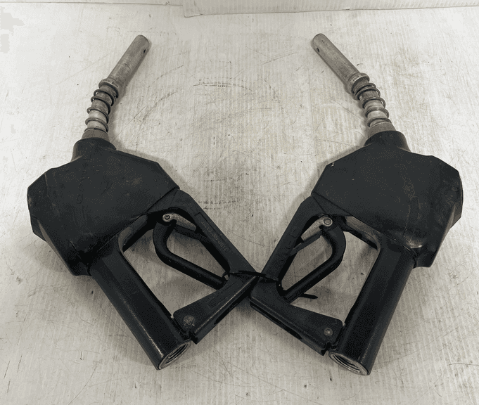 (2) Gas pump handles, OPW, good - Albrecht Auction Service