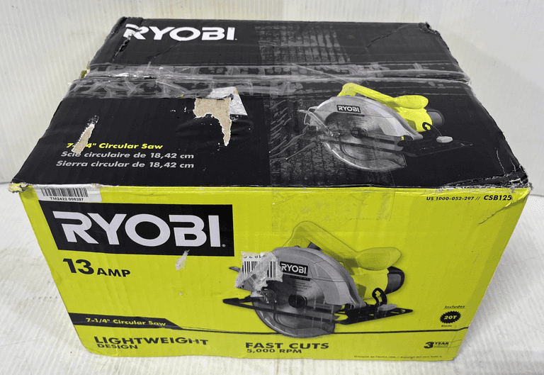 RYOBI corded circular saw, 7 1/4", 13Amp, 5000 RPM saw, lightweight ...
