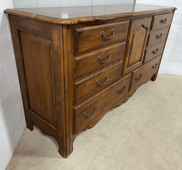 Ethan Allen long wooden dresser, 67"W x 19"D x 35"H, light nicks and ...