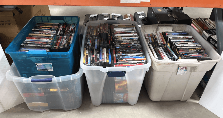 Over (600) DVDs, a few unknown, most are like new, 4 boxes - Albrecht ...