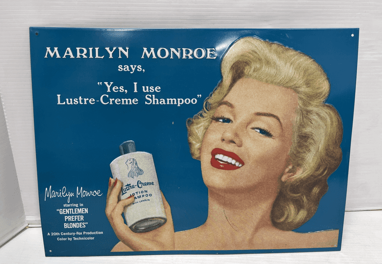 Metal sign, "Marilyn Monroe", 16" x 12", raised lettering and picture ...