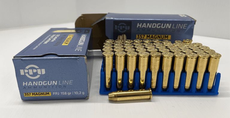 (100) Rounds of PPU .357 Mag. Ammo, 158-Grain FMJ - Albrecht Auction ...