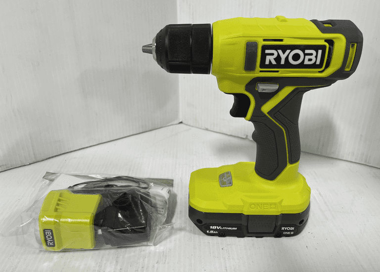 RYOBI One+ 18V drill, Model No. PCL201, includes 1.5Ah battery and ...