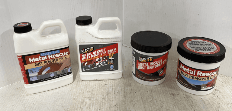 (4) Metal rescue rust remove, includes: 2- Bath, and 2- Gel, new ...