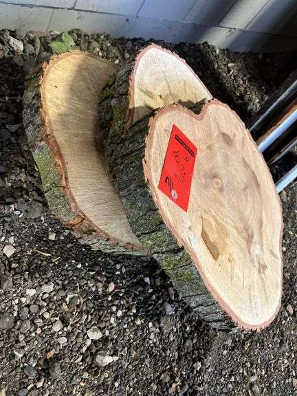 (4) Maple heart shape slabs, live edge, rough sawn, includes: One- 17 ...