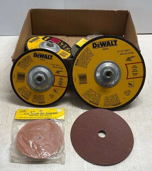 (3) Grinding wheels, 7"; (1) Grinding wheel, 9"; (5) 80-Grit wheels, 7 ...