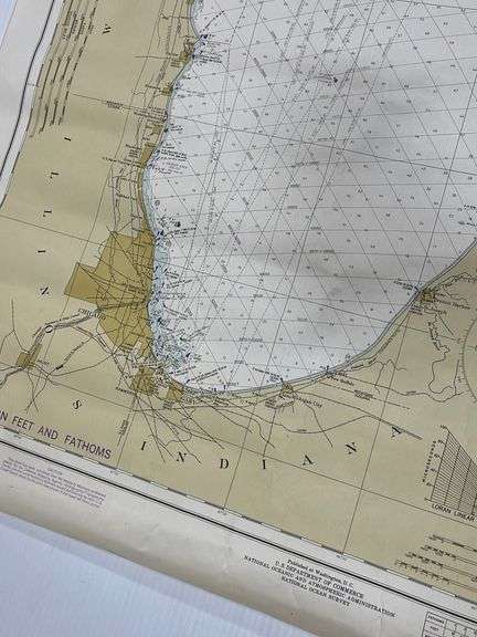 Navigation chart for Lake Michigan with Loran C. overlay, 29"W ...