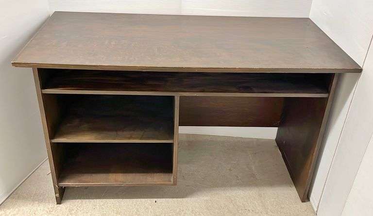 Wood desk, 48"W x 23"D x 30"H - Albrecht Auction Service