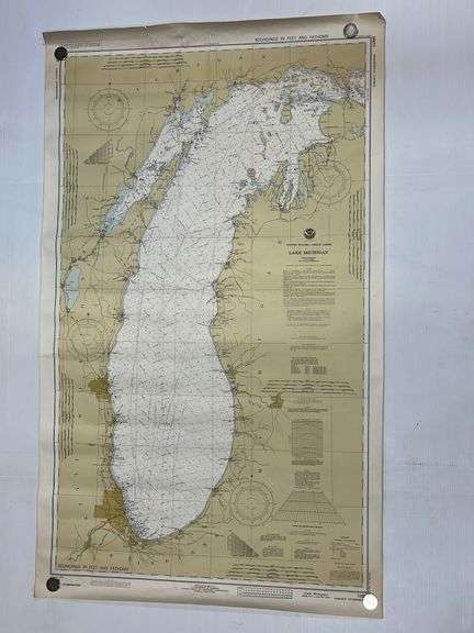 Navigation chart for Lake Michigan with Loran C. overlay, 29"W ...