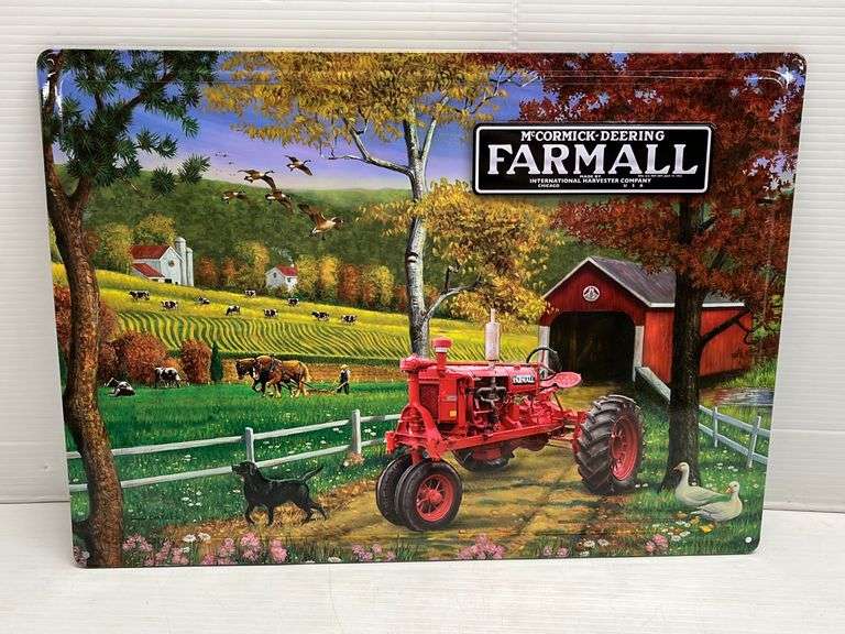 Farmall with Farm modern tin sign, 12 1/2" x 17", new - Albrecht ...
