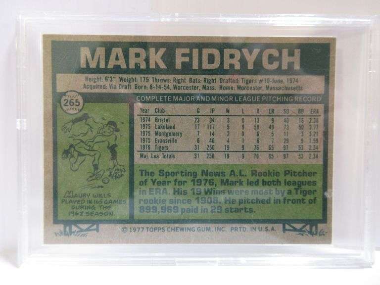 (5) Assorted MLB trading cards, includes Mark Fidrych rookie card, not ...