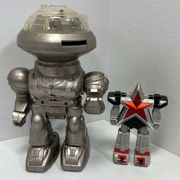 (2) Robot toys: 1- Vintage 1996 Power Rangers Android Wiser, and 1- Mr ...