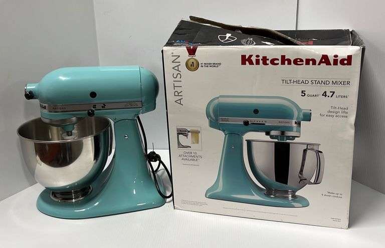 KitchenAid aqua sky blue artisan commercial tilt head mixer, 5-quart ...