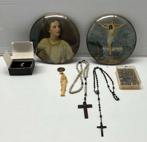 (2) 1940s Peter Watson Studio handmade round convex bubble glass ...