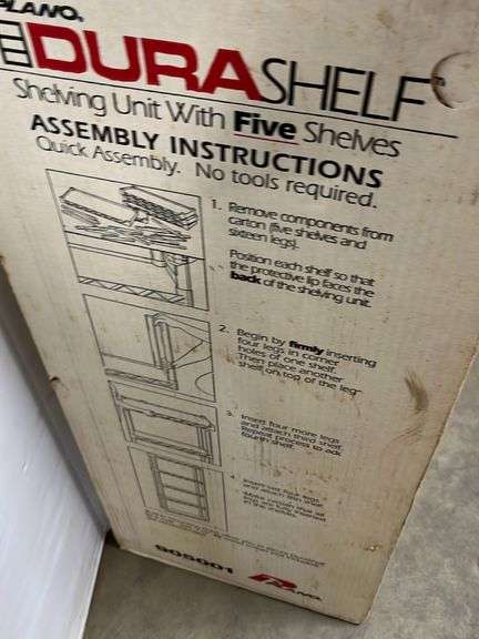 Plano heavy-duty gray dura shelf 4-tier shelving unit, matches other ...