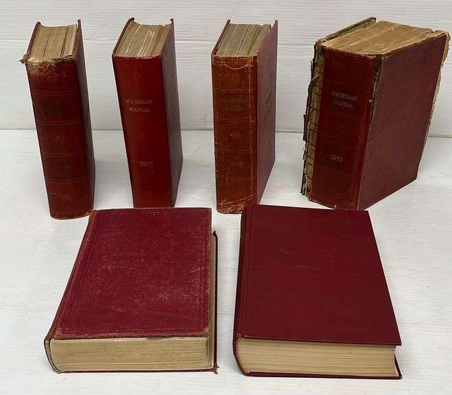 (6) Original antique and older "Michigan Manuals", Office Directory and ...
