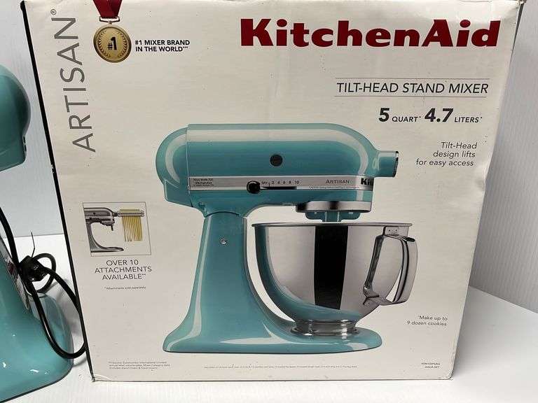 KitchenAid aqua sky blue artisan commercial tilt head mixer, 5-quart ...