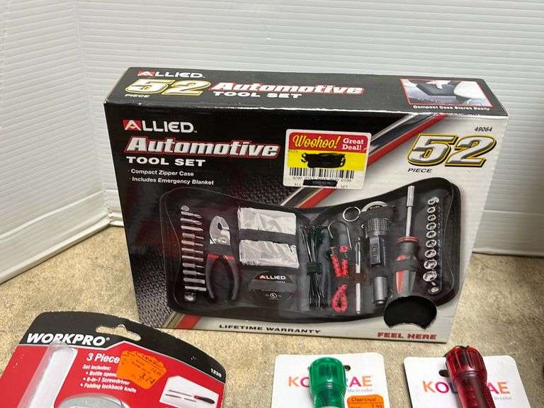 Tool box full of various tools with allied automotive and fix it tool ...