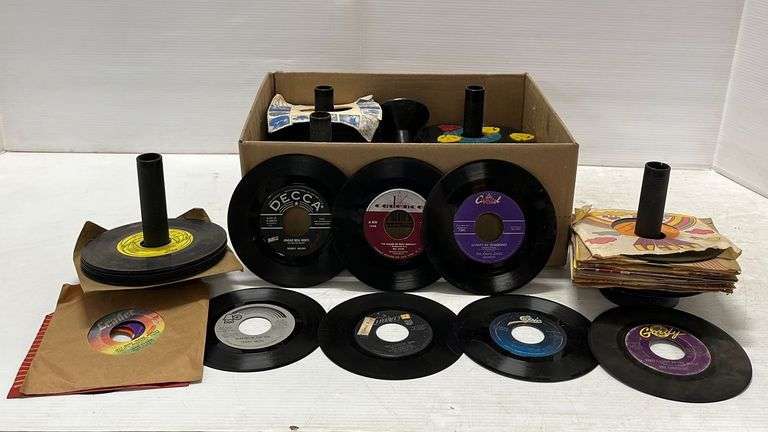 45 RPM records, 1960s to 80s, used - Albrecht Auction Service