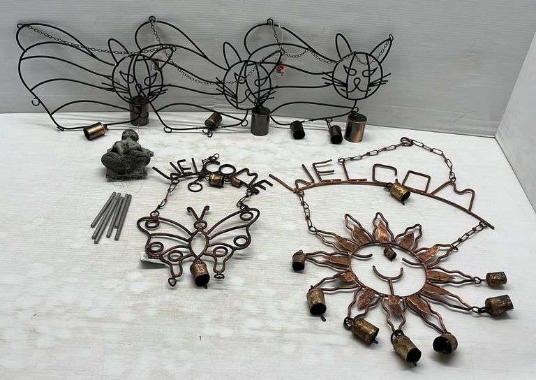 (6) Wind chimes, includes: 1- Welcome, 1- Sunburst, 1- Angel, and 3 ...