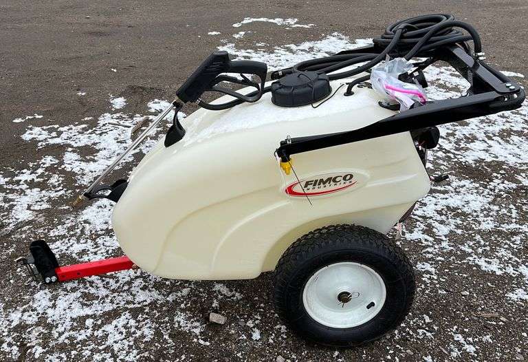 Fimco 30-gallon lawn and garden trailer sprayers, used once, looks new ...
