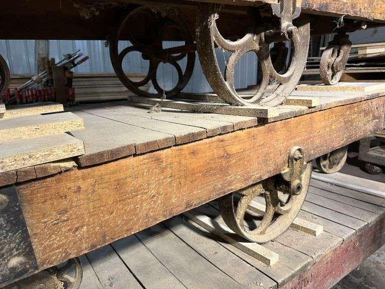 (5)-Antique Railroad Carts, Assorted Sizes, Largest is 36" x 63 ...
