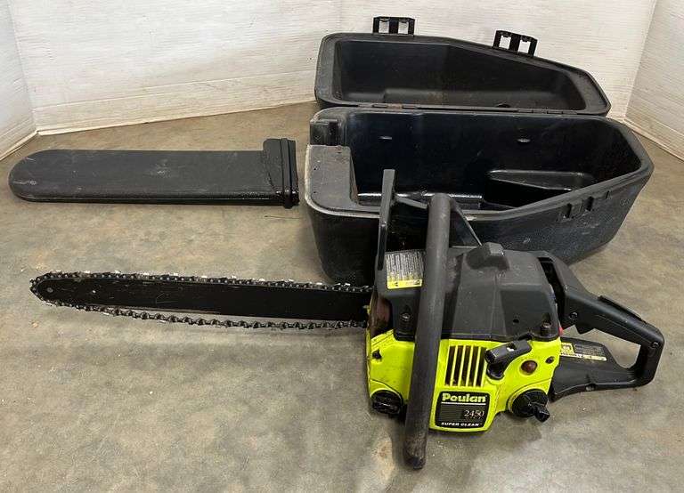Poulan 2450 Super Clean chainsaw 18 blade ran last year not started since Albrecht Auction Service