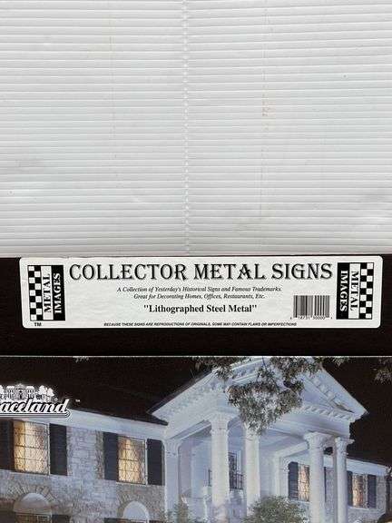 Collector metal sign, lithographed steel metal, "Elvis Presley", 15" x ...