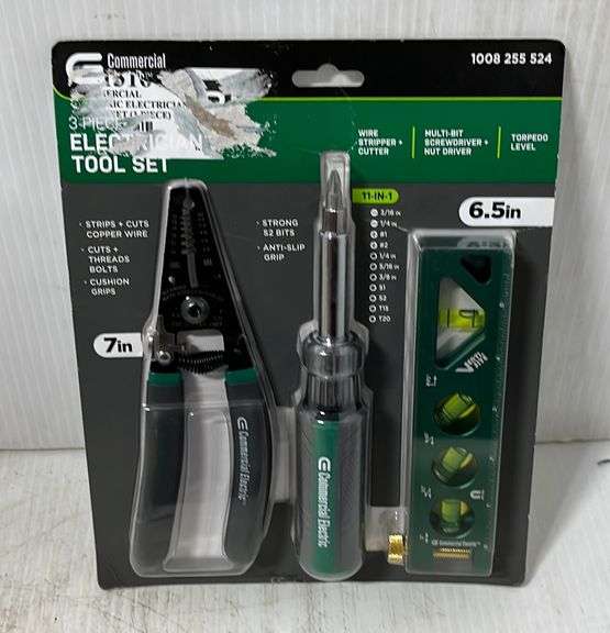 Commercial electric professional grade electricians tool set, includes ...