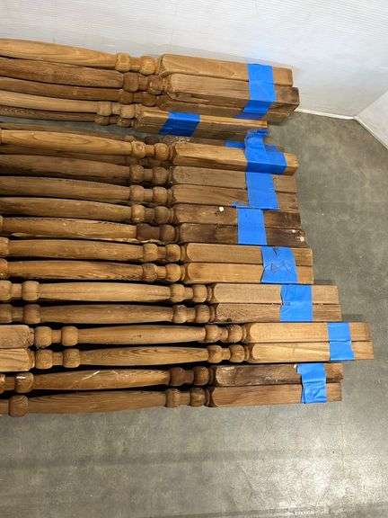(5) Large cedar spindles, 4" x 4"; (35) Small spindles, 2" x 2", good ...