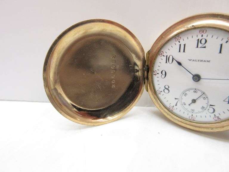 Waltham pocket watch, Grade 165 C1907 Hunter Case, running, gold/rose ...