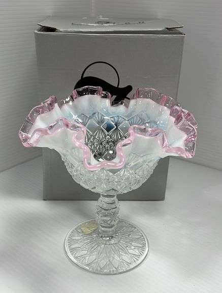 95th Anniversary Unique Fenton fine cut block pink and French white ...