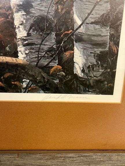 David Maass 1973 grouse print, artist signed, 174/580, 29"W x 32"H ...